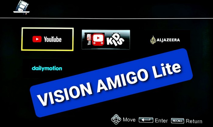 تحديث جديد VISION AMIGO LITE تحديث تطبيق YouTube و SUP TV